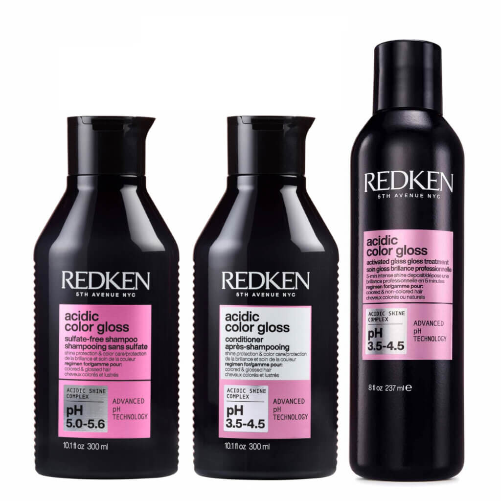 Redken Acidic Colour Gloss Shampoo, Conditioner & Glass Treatment Trio ...